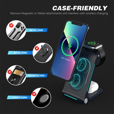 China AMJOR AJ-B35 3 in 1 Wireless Charger Power Bank 10W Fast Charging Type C Input 5V 2A 9V 1.8A for sale