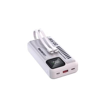 China 20000mAh Portable Fast Charging Power Bank with Built In USB C and Lightning Cables 20W Input for sale