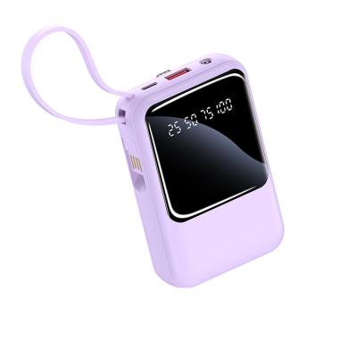 China Amjor AJ-S8PL 20W Built In Cable Power Bank 10000mAh with LED Indicator for sale
