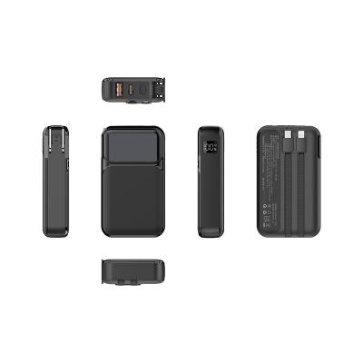 China Amjor AJ-S8PL Built In Cable Power Bank 22.5W PD USB 5V/2.4A Lightning Output for sale