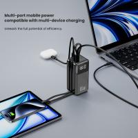 China 65W Portable Charger Power Bank 18400mAh for Laptop with Built in USB C Cable 4 Outputs for sale