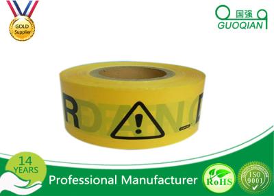 China Yellow Adhesive PE Warning Tape Printed Customized Logo For Caution for sale