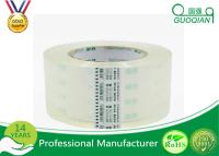 China Crystal Clear Bopp Printed Parcel Tape , Quiet Packing Tape With Pressure Sensitive for sale