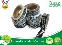China 15mm * 10m Black and White Washi Tape Premium Japanese Washi Tape For Decorative for sale