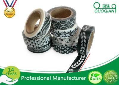 China 15mm * 10m Black and White Washi Tape Premium Japanese Washi Tape For Decorative for sale
