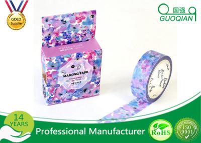 China Flower Decorative Stationery Japanese Washi Tape , Adhesive Custom Printed Washi Tape for sale