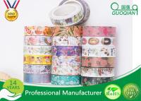 China Flower Decorative Stationery Japanese Washi Tape , Adhesive Custom Printed Washi Tape for sale