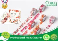 China Flower Decorative Stationery Japanese Washi Tape , Adhesive Custom Printed Washi Tape for sale