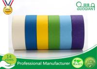 China White /  Yellow / Red Crepe Paper Decorative Masking Tape With Rubber Based Gule for sale