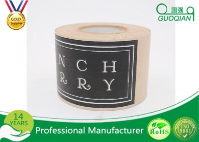 China Custom Printing Black Flood Coat Kraft Packaging Tape With Logo Design 2 Inch Wide for sale