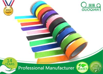China Low Adhesive Solvent - Based Acrylic Red Colorful Thin Masking Tape Crepe Paper for sale
