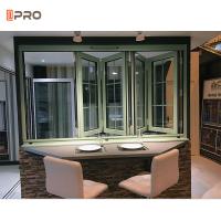 China Bi Fold Shower Aluminum Folding Windows Vertical Fold Up Glass Balcony for sale