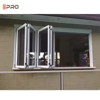 China Bi Fold Shower Aluminum Folding Windows Vertical Fold Up Glass Balcony for sale