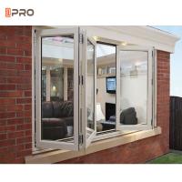 China Bi Fold Shower Aluminum Folding Windows Vertical Fold Up Glass Balcony for sale