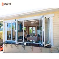 China Residential Aluminium Folding Windows Huge Glass Burglar Bars Horizontal Bi Fold Windows for sale