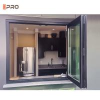 China Residential Aluminium Folding Windows Huge Glass Burglar Bars Horizontal Bi Fold Windows for sale