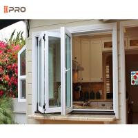 China Residential Aluminium Folding Windows Huge Glass Burglar Bars Horizontal Bi Fold Windows for sale