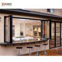 China Residential Aluminium Folding Windows Huge Glass Burglar Bars Horizontal Bi Fold Windows for sale