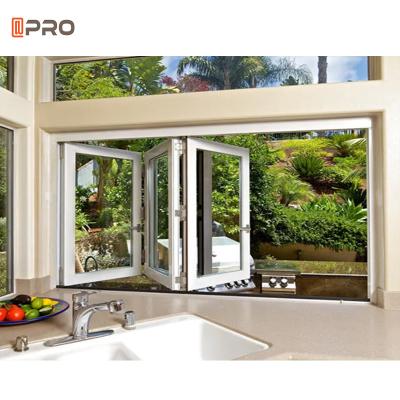 China Black White Frame Aluminum Bifold Windows Casement Style ISO9001 for sale