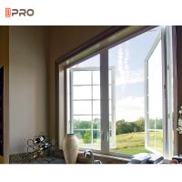 China Folding Champagne Color Aluminum Casement Windows With Double Triple Glazed for sale