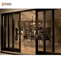 China Double Waterproof Rubber and Drainage System Aluminium Sliding Glass Doors for sale