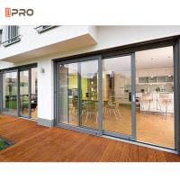 China Double Waterproof Rubber and Drainage System Aluminium Sliding Glass Doors for sale
