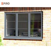 China Windproof Aluminum Casement Windows UPVC PVC Triple Glazed Low - E Glass Tempered Awning Double Hung for sale