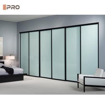China Soundproof Patio Pocket 96 X 80 Glass Sliding Doors Frameless Aluminum for sale