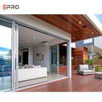 China Soundproof Patio Pocket 96 X 80 Glass Sliding Doors Frameless Aluminum for sale