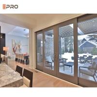 China Double Glass Aluminium Sliding Door With Bottom Rail Design For Waterproof Solution for sale