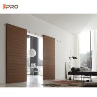 China Automatic Noiseless Magnetic Levitation Wooden Sliding Door Frameless Aluminum for sale