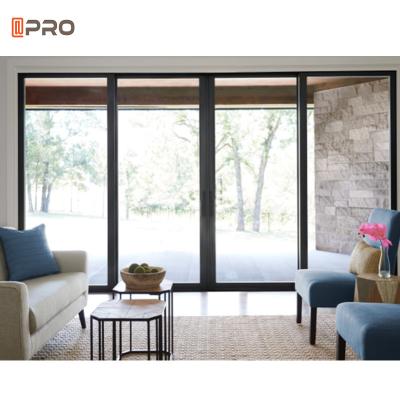 China Aluminum Sectional Patio Sliding Doors Double Tempered Glass Powder Coating for sale
