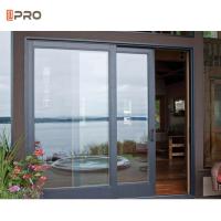 China Double Glass Aluminium Sliding Door With Bottom Rail Design For Waterproof Solution for sale