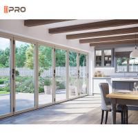 China 4 Panel Double Glazed Aluminum Tempered Glass Sliding Doors For Balcony Entrance for sale