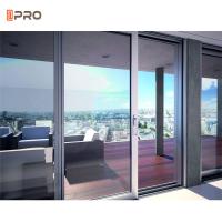 China 4 Panel Double Glazed Aluminum Tempered Glass Sliding Doors For Balcony Entrance for sale
