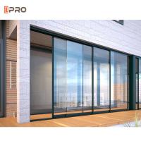 China Telescopic Frame Aluminium Sliding Glass Doors Soundproof Room Divider Indoor Glass Wall for sale