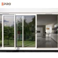 China Telescopic Frame Aluminium Sliding Glass Doors Soundproof Room Divider Indoor Glass Wall for sale