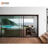 China Modern Tempered Glass Sliding Barn Doors Aluminum Metal Framed For Bathrooms for sale