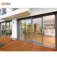 China Modern Tempered Glass Sliding Barn Doors Aluminum Metal Framed For Bathrooms for sale