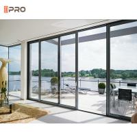 China Modern Tempered Glass Sliding Barn Doors Aluminum Metal Framed For Bathrooms for sale