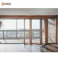 China Villa Balcony Quiet Exterior Aluminum Folding Doors American Standard Glass Bifold Door for sale