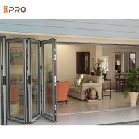 China Villa Balcony Quiet Exterior Aluminum Folding Doors American Standard Glass Bifold Door for sale