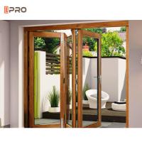 China Villa Balcony Quiet Exterior Aluminum Folding Doors American Standard Glass Bifold Door for sale