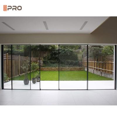 China Customized Aluminium Sliding Glass Doors With Triple Telescopic System For Balcony for sale