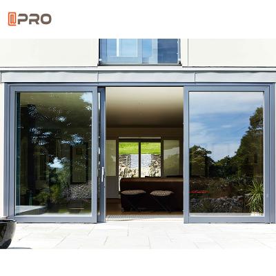 China Garage Aluminium Sliding Glass Doors Thermal Break Exterior Interior Powder Coated Anodizing for sale
