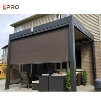 China Garden Gazebo Outdoor Aluminum Pergola Opening Roofs Motorized Remote Control With Windproof Glass Door for sale