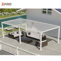 China Garden Gazebo Outdoor Aluminum Pergola Opening Roofs Motorized Remote Control With Windproof Glass Door for sale