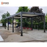 China Garden Gazebo Outdoor Aluminum Pergola Opening Roofs Motorized Remote Control With Windproof Glass Door for sale