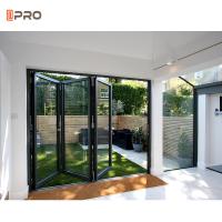 China Triple Glass Aluminum Folding Doors Telescopic Balcony Sliding Glass Door for sale