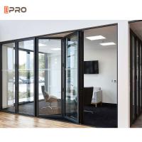 China Triple Glass Aluminum Folding Doors Telescopic Balcony Sliding Glass Door for sale